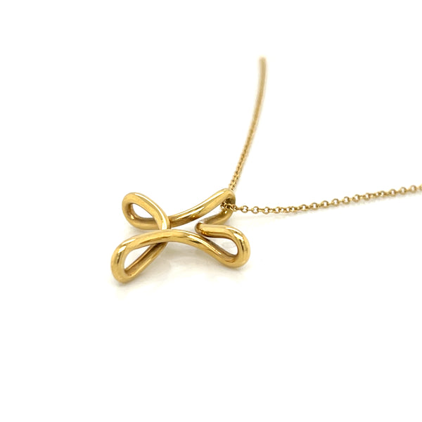 18K Yellow Gold Tiffany Infinity Cross Necklace - Henry's Fine Jewelry
